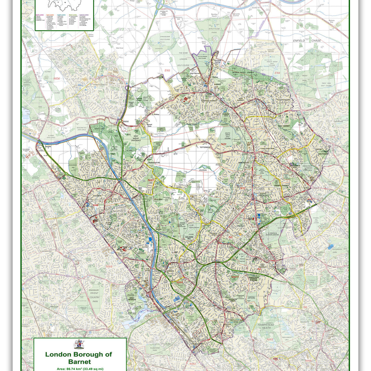 Barnet London Borough Map– I Love Maps