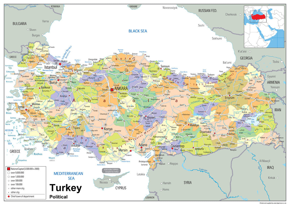 Turkey Political Map– I Love Maps