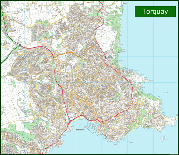 Torquay Street Coastal Area Map– I Love Maps