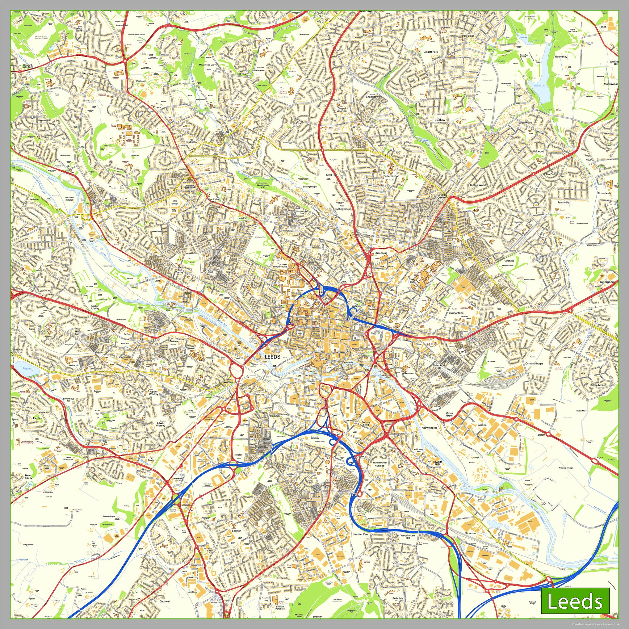 Leeds City Centre Street Map– I Love Maps