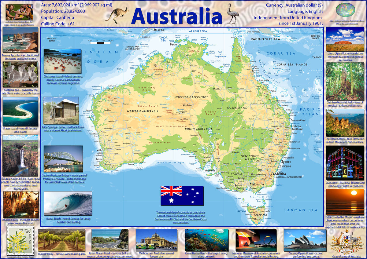 Australia Illustrated Map– I Love Maps
