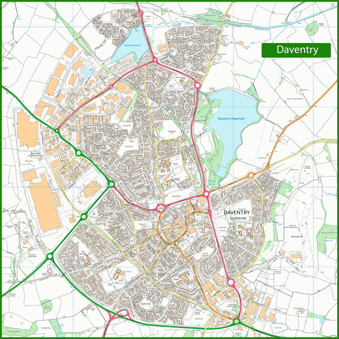 Daventry Street Map– I Love Maps