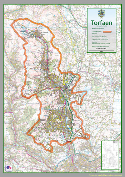Torfaen County Map– I Love Maps