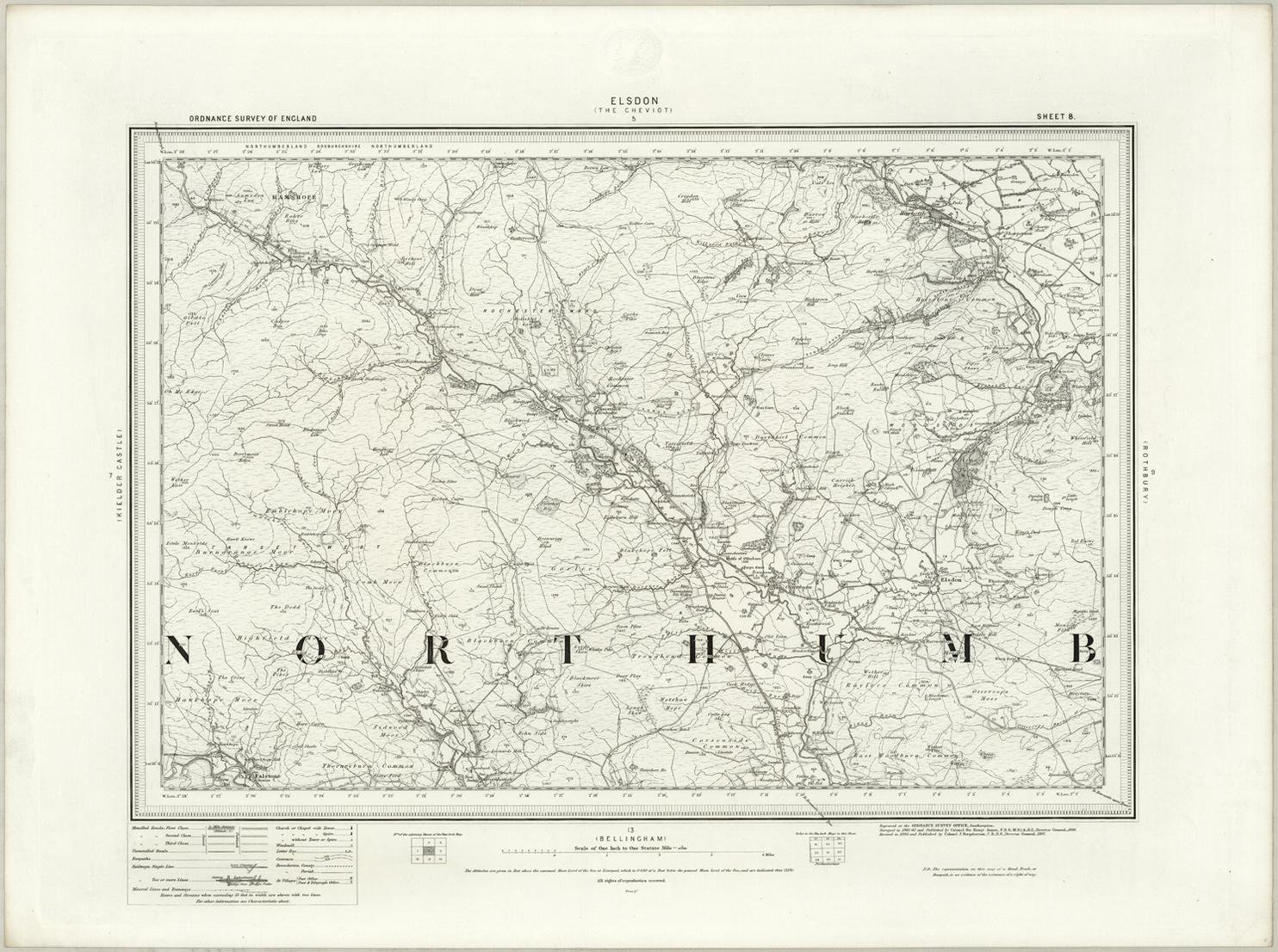 1890 Collection - Elsdon (The Cheviot) Ordnance Survey Map– I Love Maps