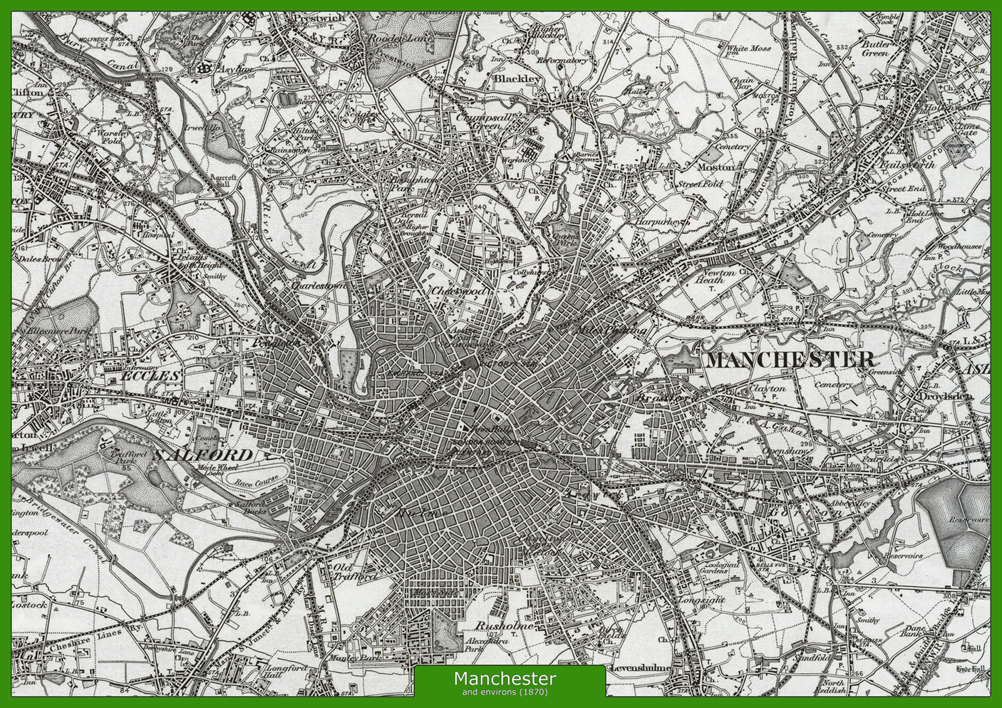 Manchester and Environs - Ordnance Survey of England and Wales 1870 Se ...