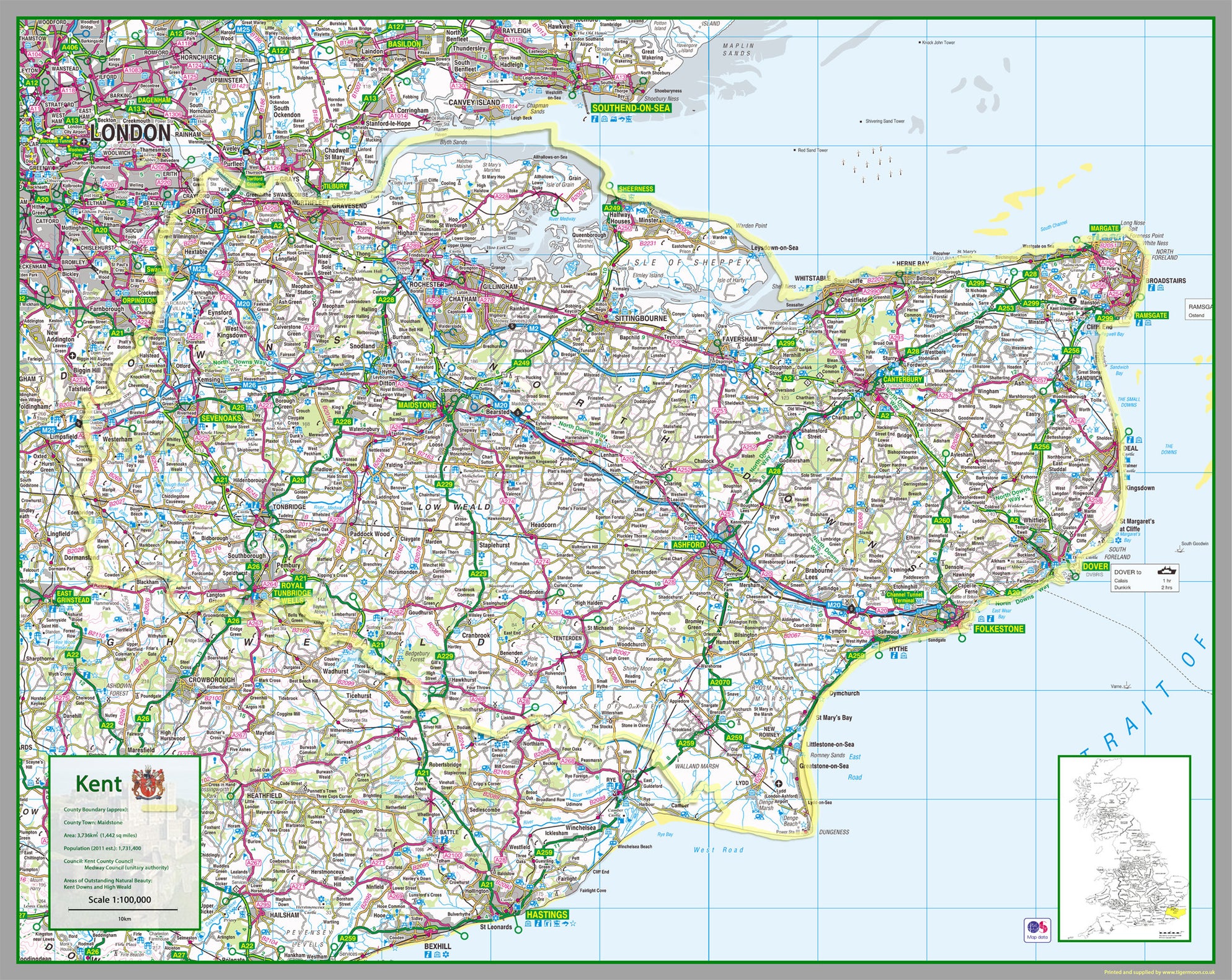 Kent County Map– I Love Maps