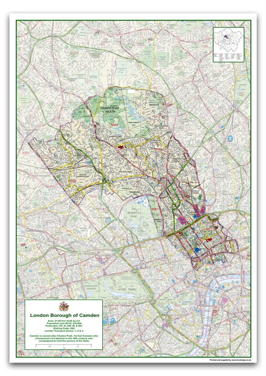 Camden London Borough Map– I Love Maps
