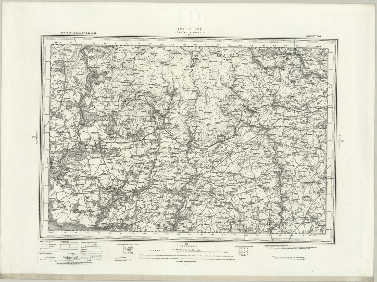 1890 Collection - Ivybridge (Dartmoor Forest) Ordnance Survey Map– I ...