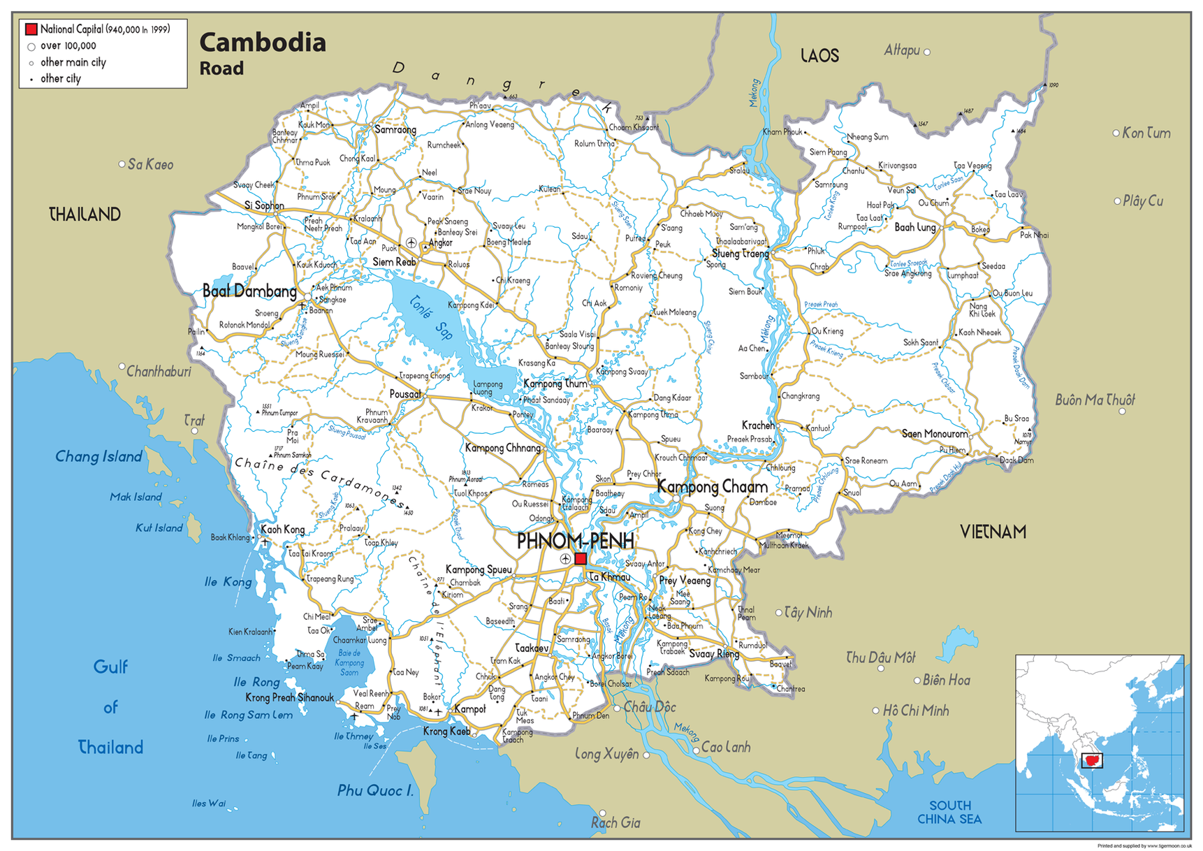 Cambodia Road Map– I Love Maps