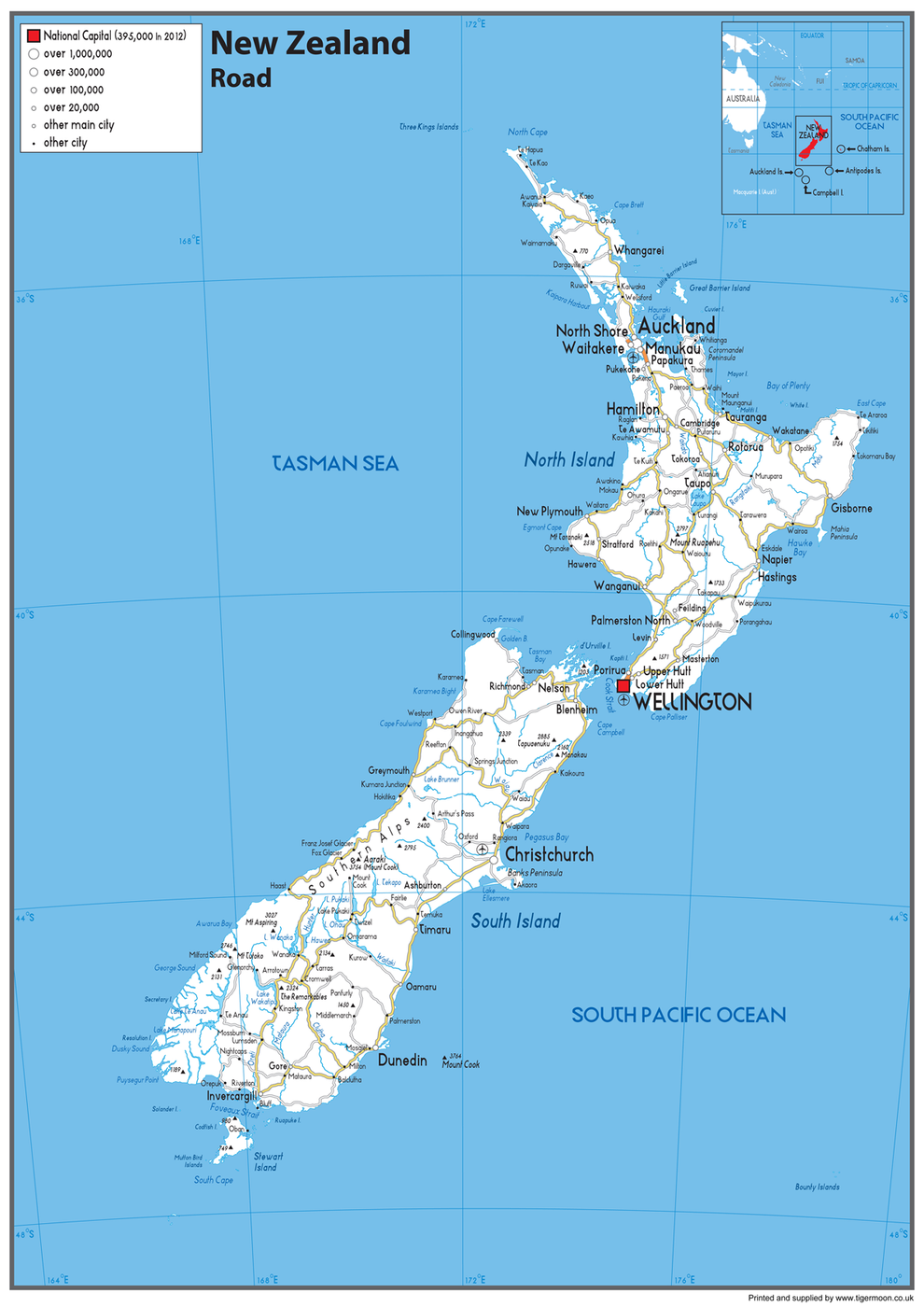 New Zealand Road Map– I Love Maps