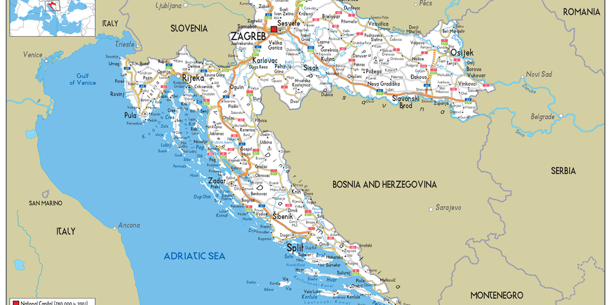 Croatia Road Map– I Love Maps