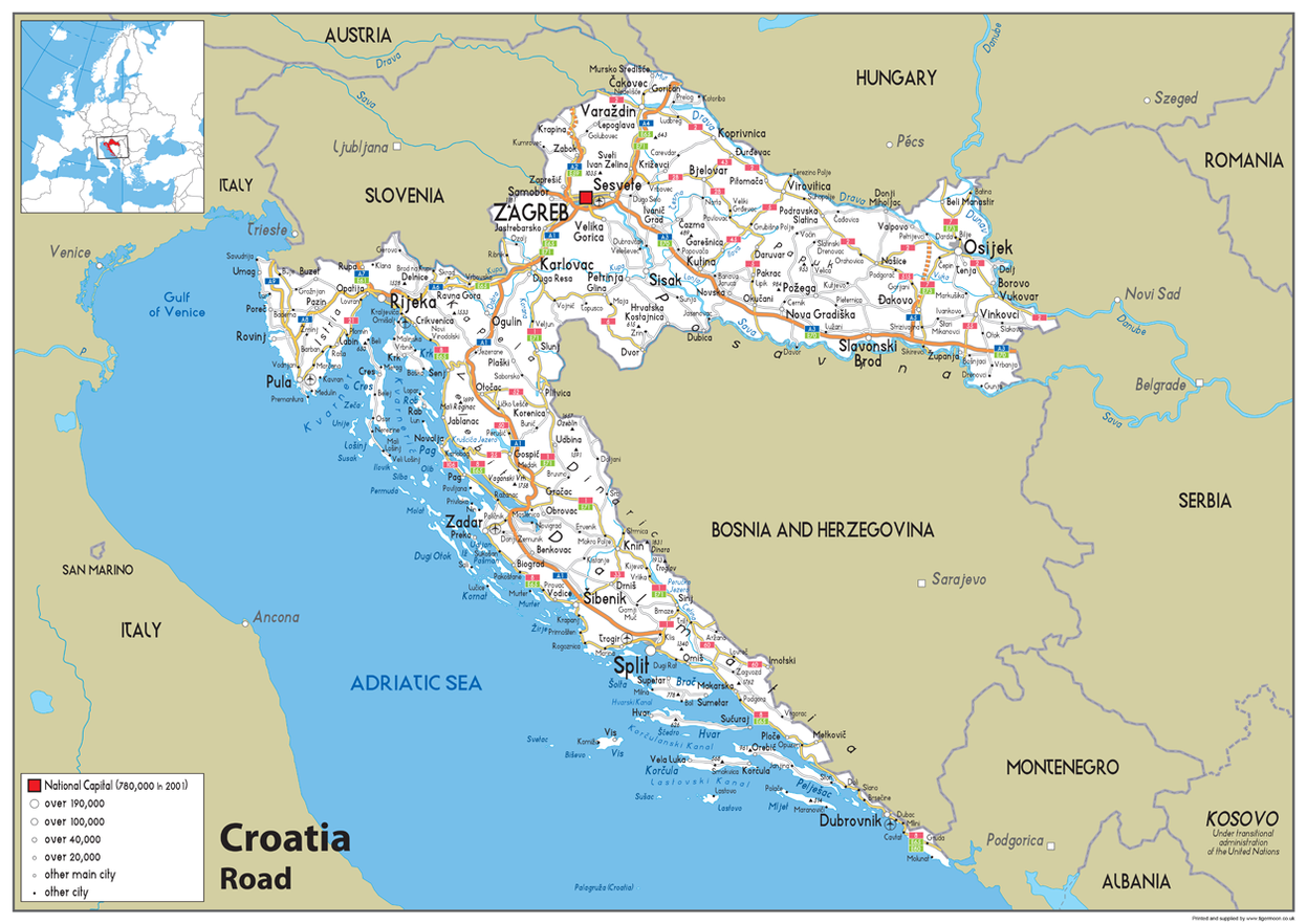 Croatia Road Map– I Love Maps