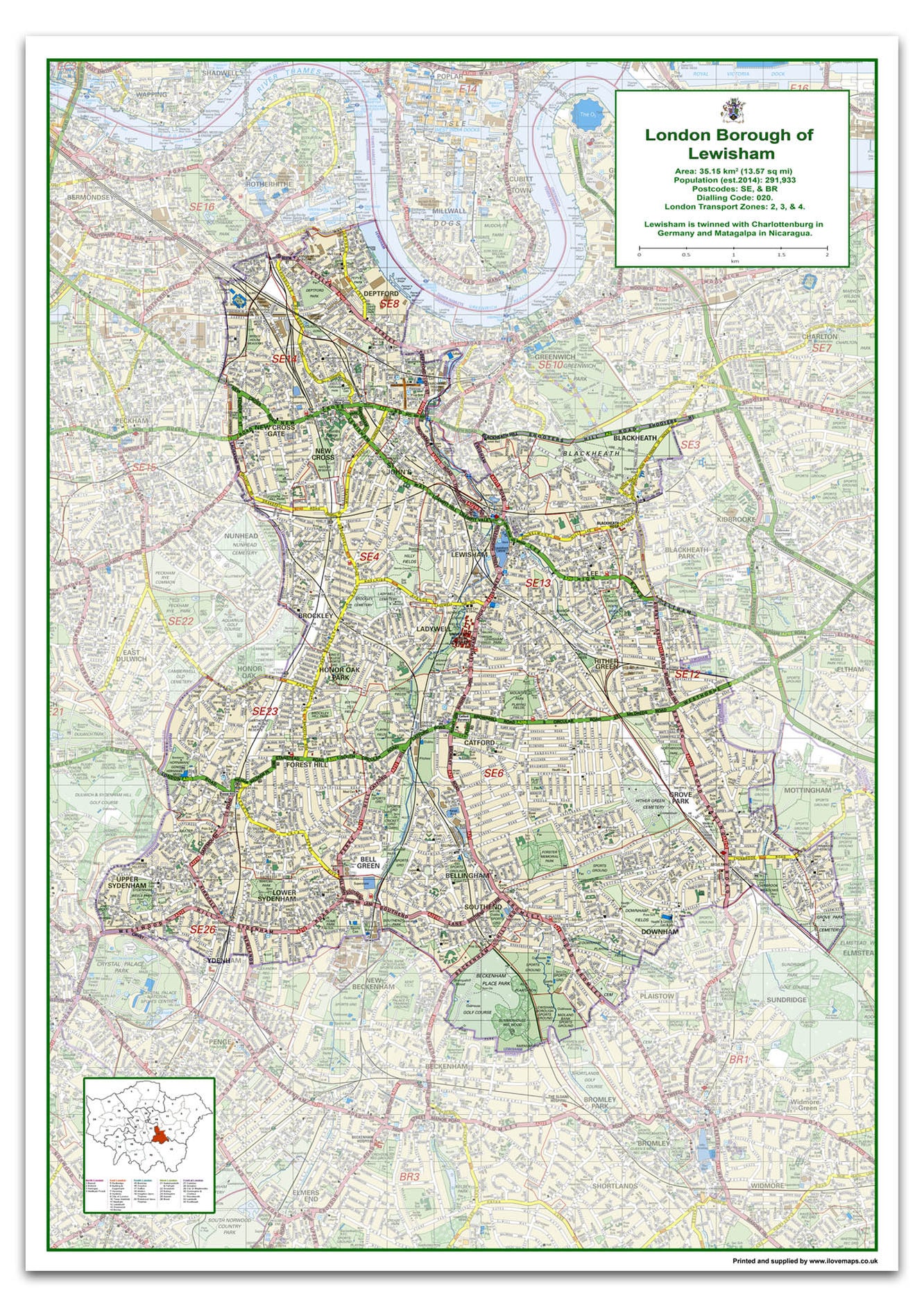 Lewisham London Borough Map– I Love Maps