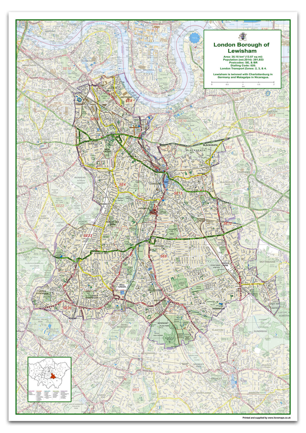 Lewisham London Borough Map– I Love Maps