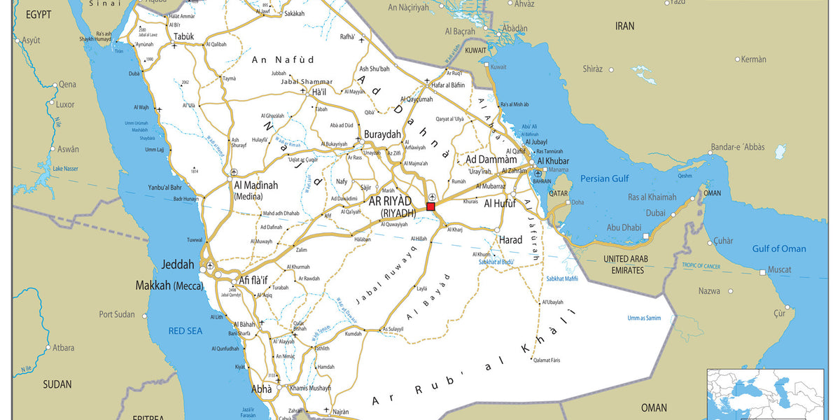 Saudi Arabia Road Map– I Love Maps