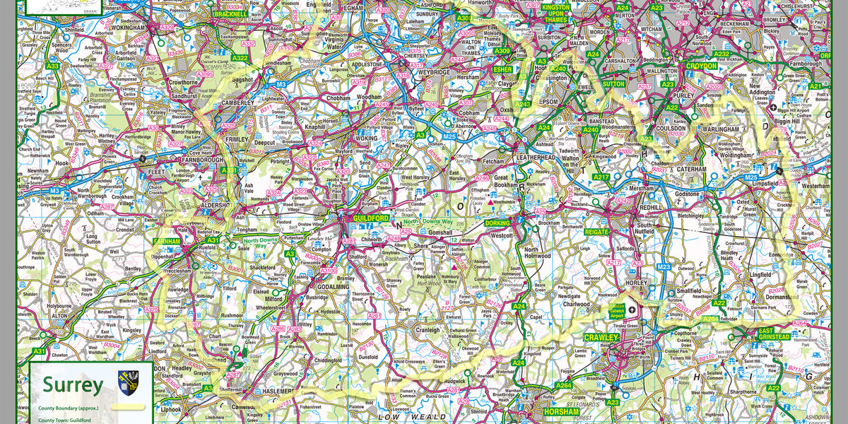 Surrey County Map– I Love Maps