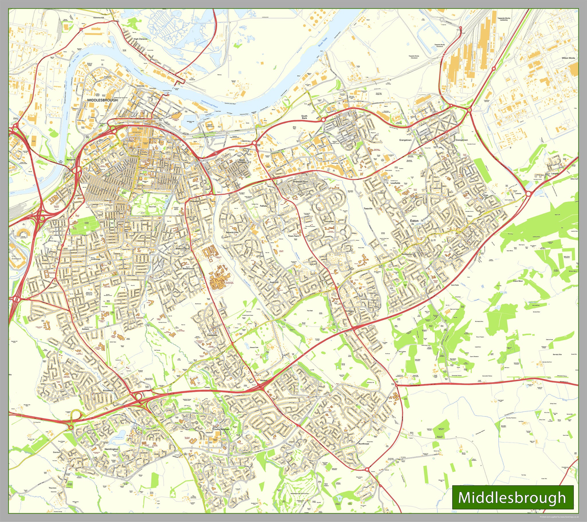 Middlesbrough Street Map– I Love Maps