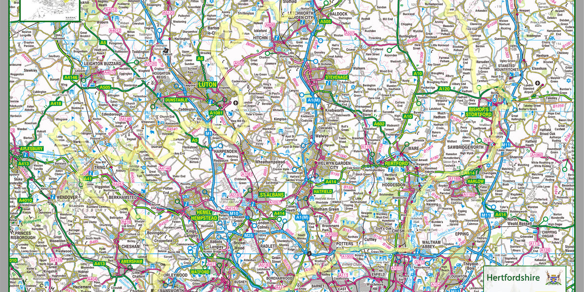 Hertfordshire County Map– I Love Maps