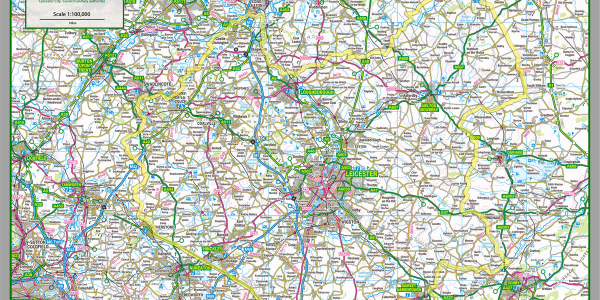 Leicestershire County Map– I Love Maps
