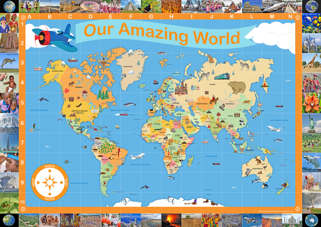 Illustrated Our Amazing World Map | I Love Maps