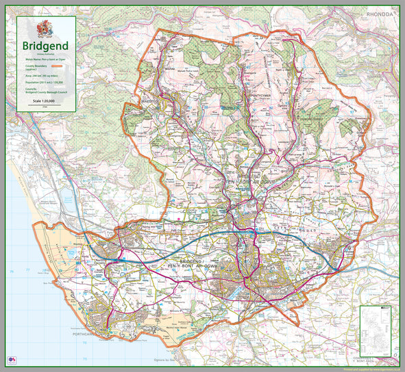 Bridgend County Map– I Love Maps