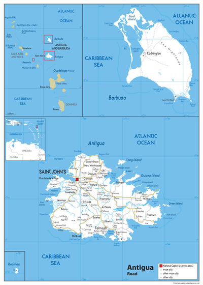 Antigua Road Map– I Love Maps
