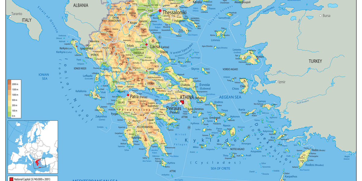 Greece Physical Map– I Love Maps