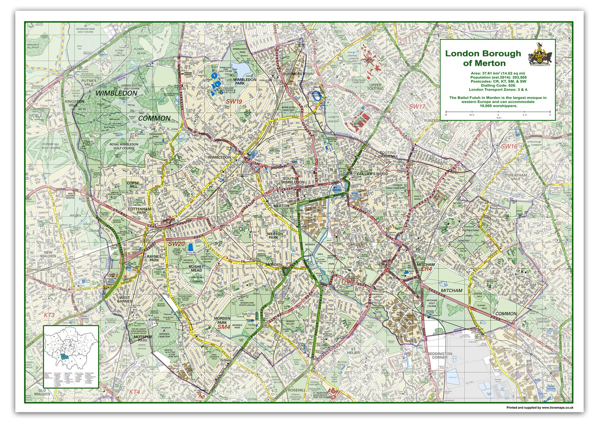 Merton London Borough Map– I Love Maps