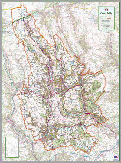 Caerphilly County Map– I Love Maps