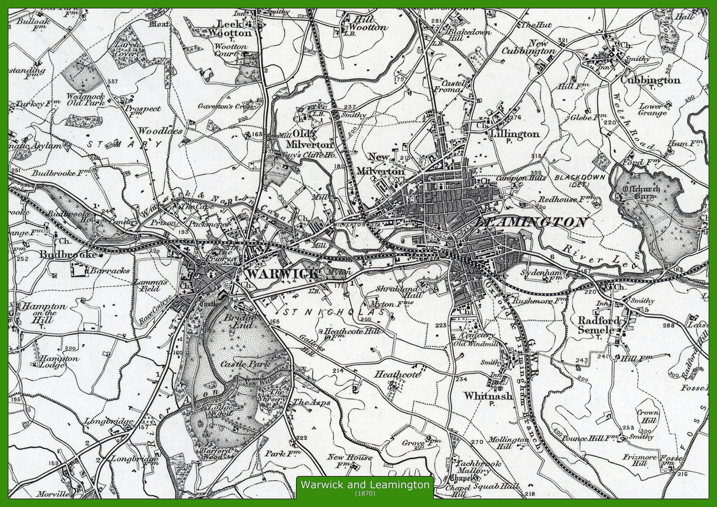 Warwick and Environs - Ordnance Survey of England and Wales 1870 Serie ...