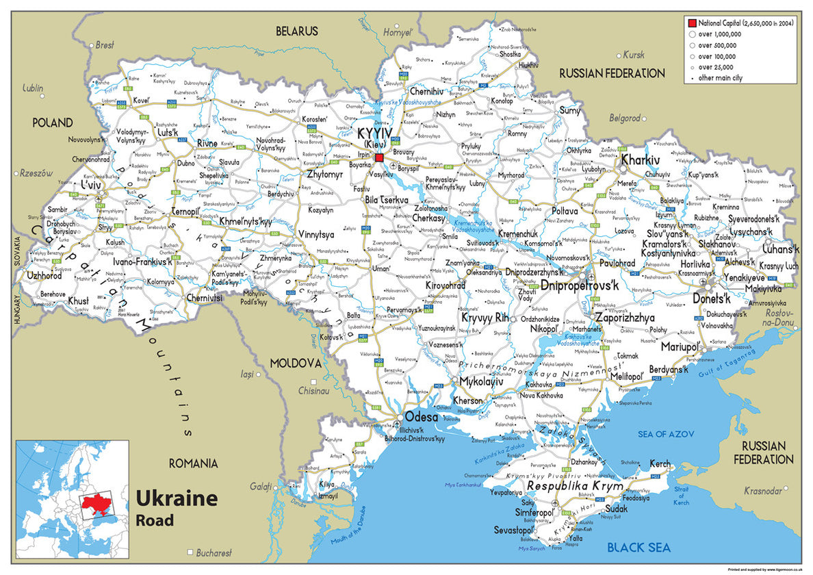 Ukraine Road Map– I Love Maps