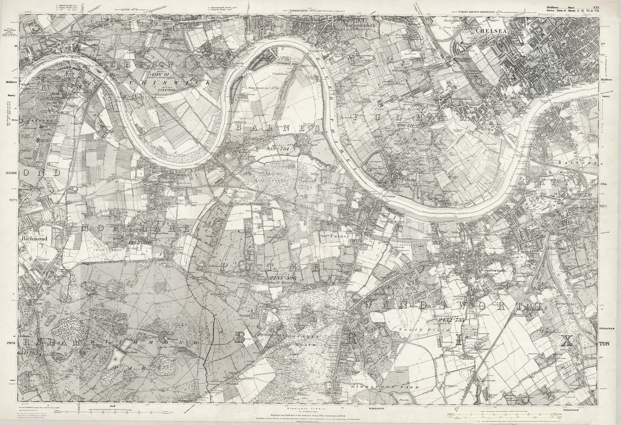 1872 Ordnance Survey Map of Southwest London– I Love Maps