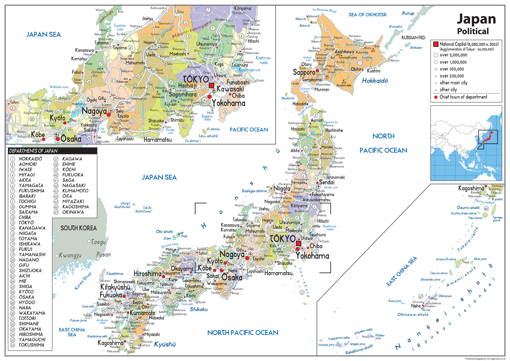 Japan Political Map– I Love Maps
