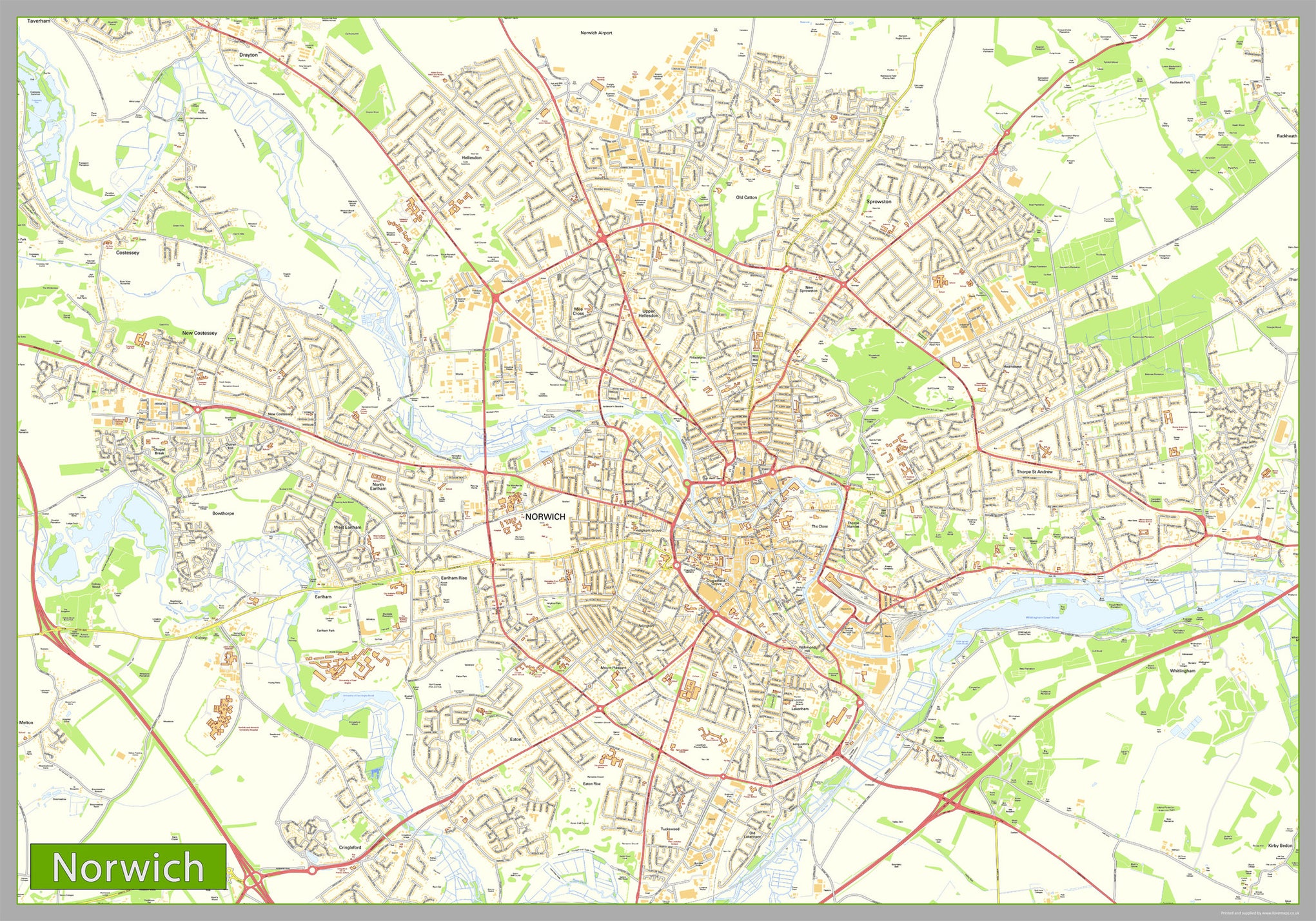 Norwich Street Map– I Love Maps
