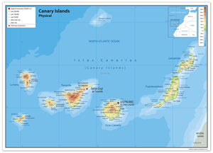 Canary Islands Physical Map– I Love Maps
