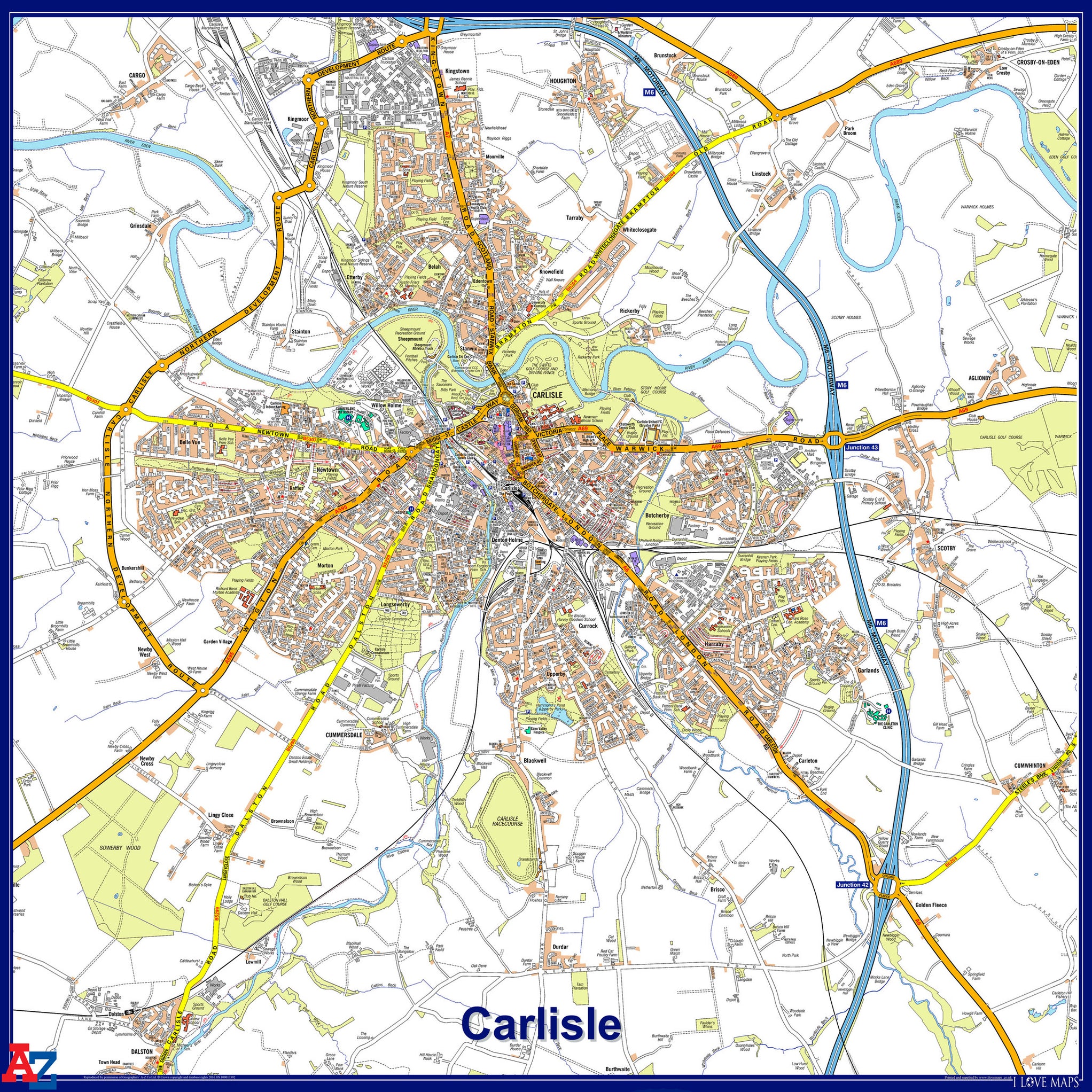 Carlisle 10k x 10k A-Z Map– I Love Maps