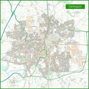 Darlington Street Map - 120 x 120 cm– I Love Maps