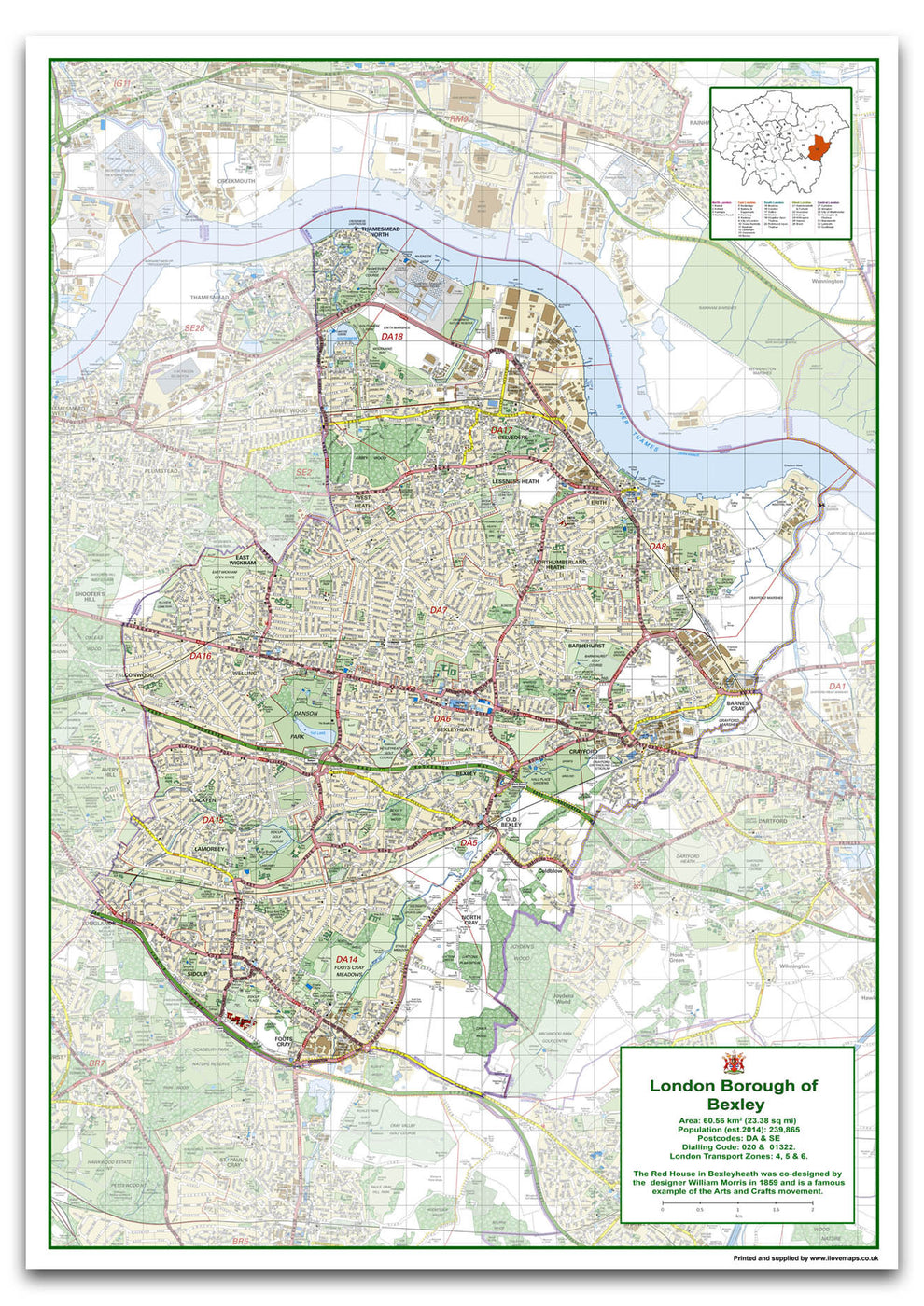 Bexley London Borough Map– I Love Maps
