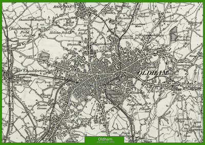 Oldham and Environs - Ordnance Survey of England and Wales 1870 Series ...