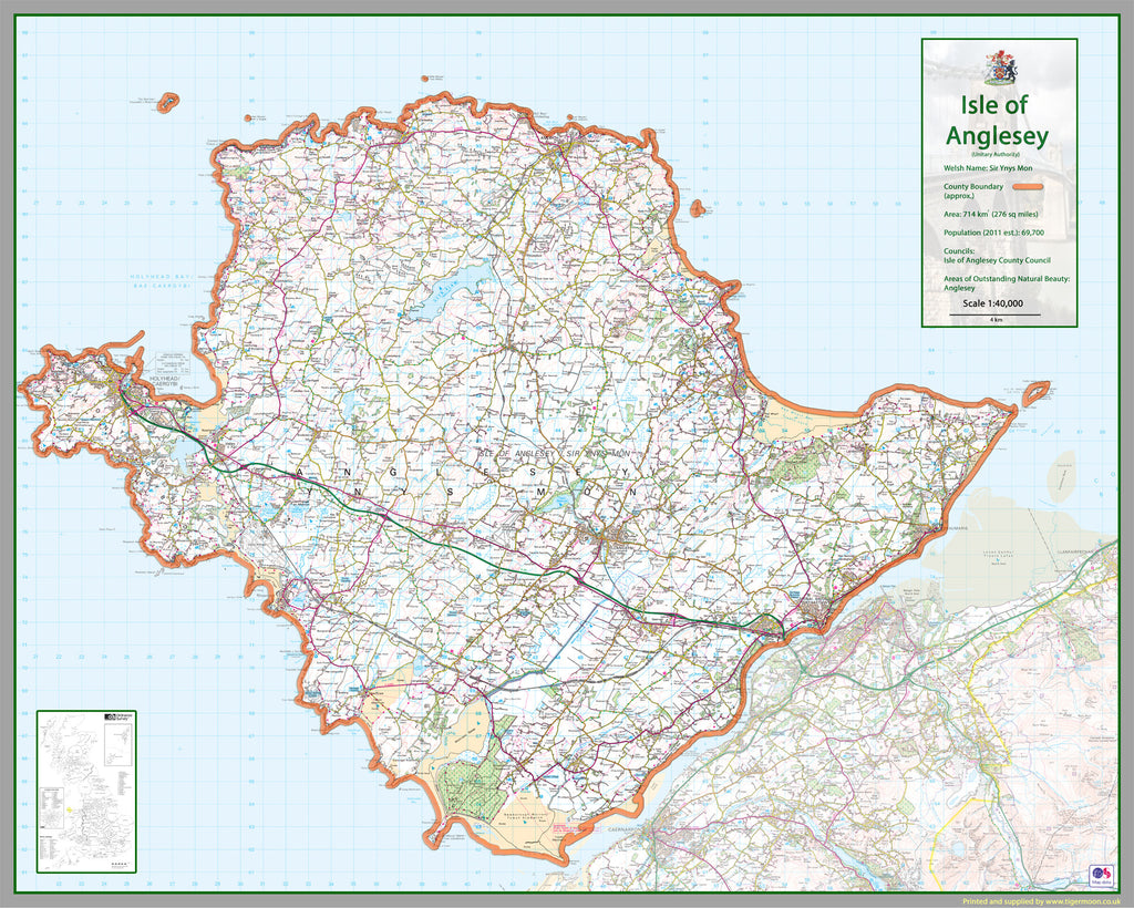 Isle Of Anglesey County Map | I Love Maps