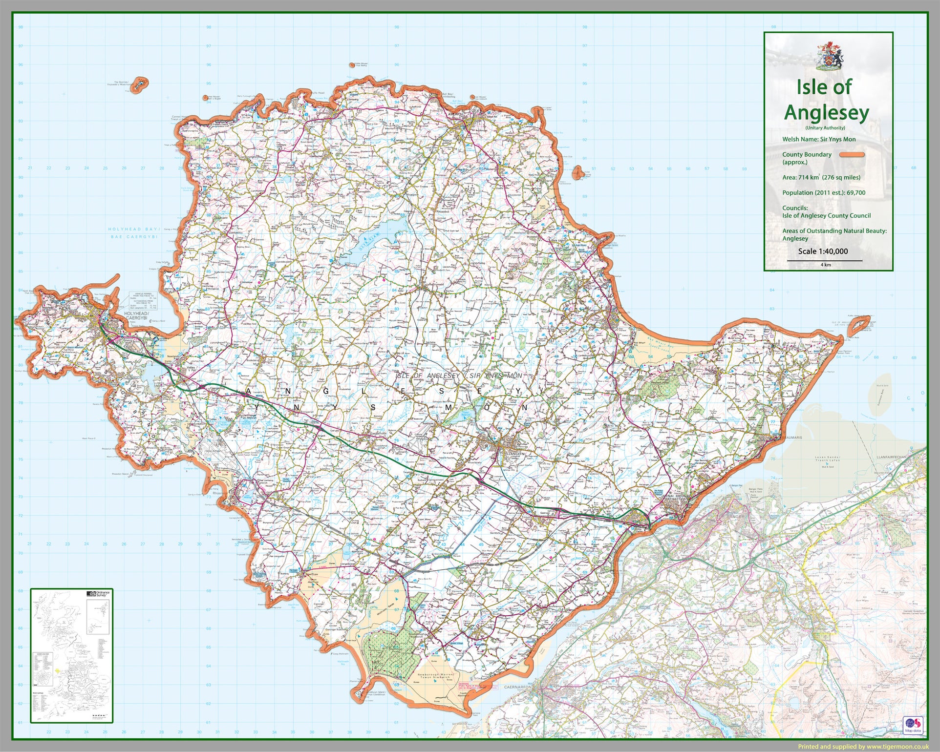 Isle Of Anglesey County Map– I Love Maps