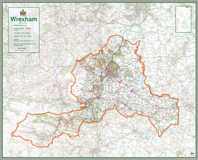 Wrexham County Map– I Love Maps