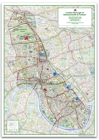 Hammersmith & Fulham London Borough Map– I Love Maps