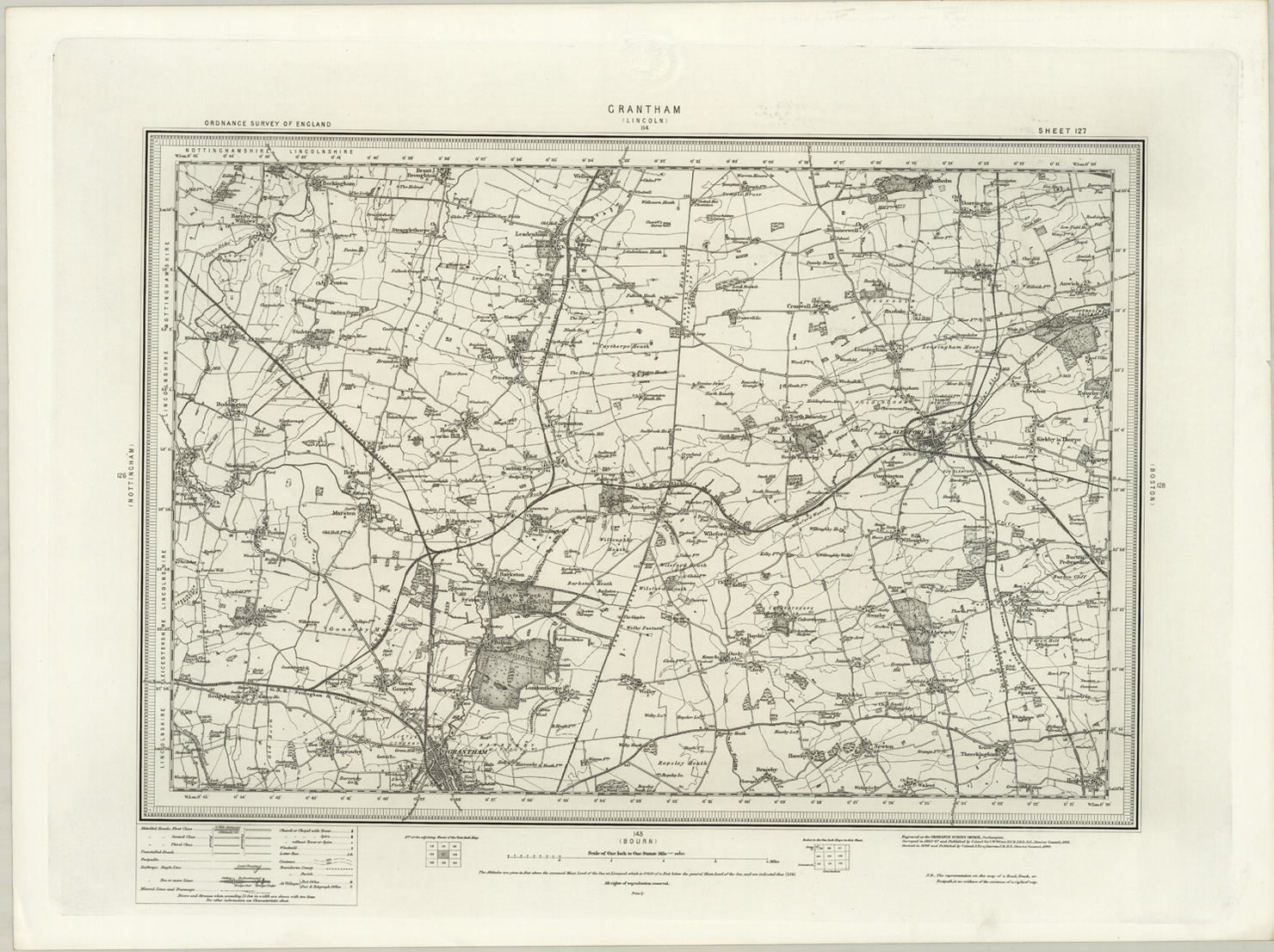 1890 Collection - Grantham (Lincoln) Ordnance Survey Map– I Love Maps