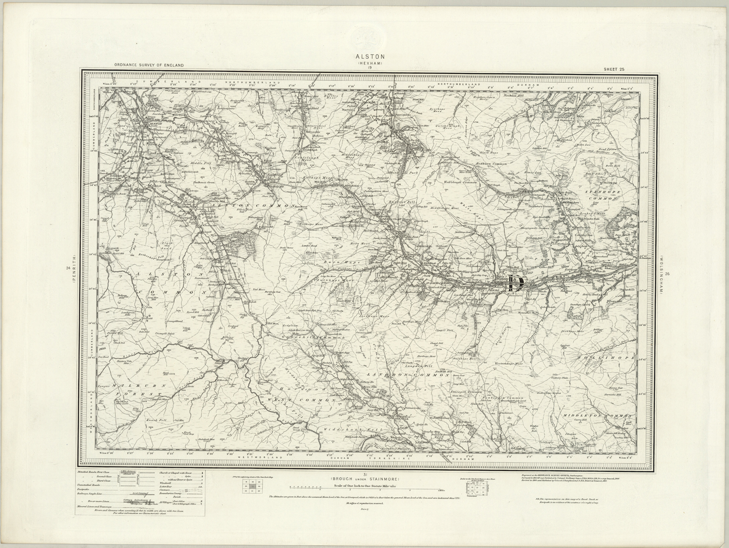 1890 Collection - Alston (Hexham) Ordnance Survey Map– I Love Maps