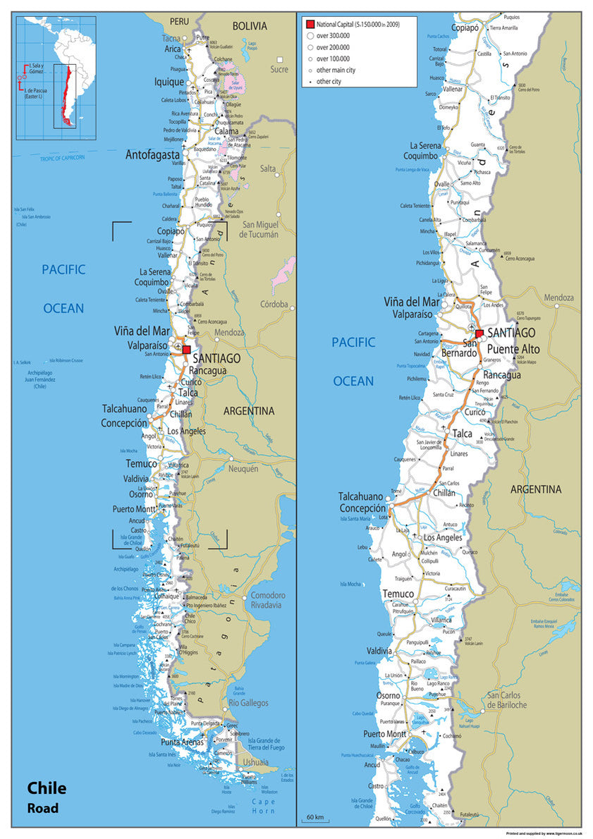 Chile Road Map– I Love Maps