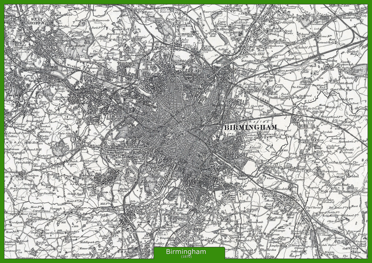 Birmingham and Environs - Ordnance Survey of England and Wales 1870 Se ...