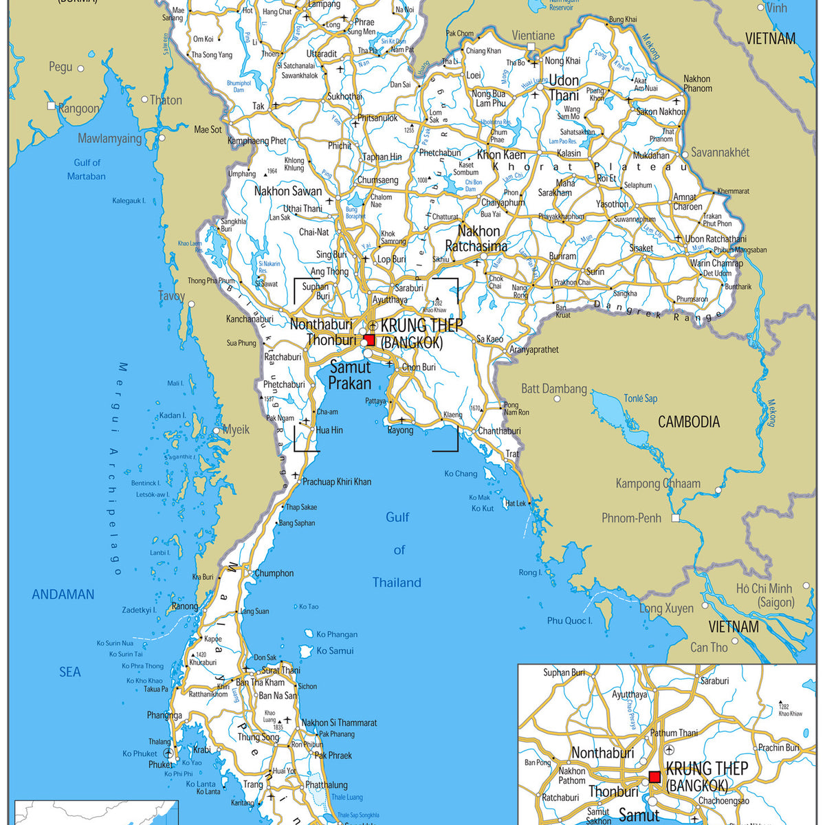 Thailand Road Map– I Love Maps