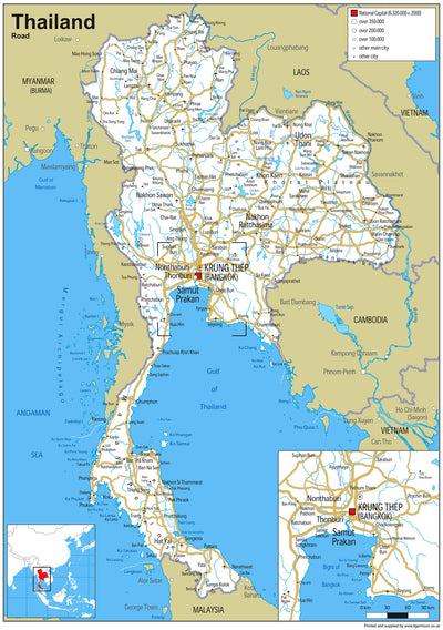 Thailand Road Map– I Love Maps
