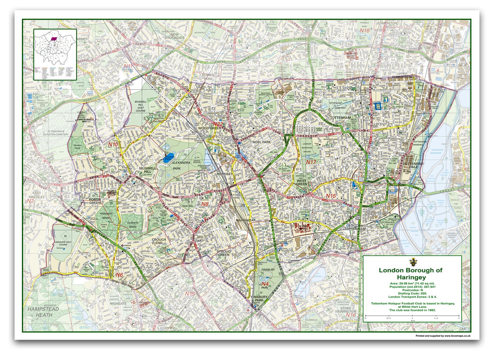 Haringey London Borough Map– I Love Maps